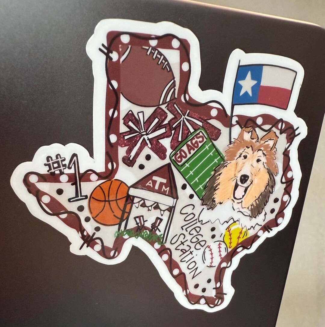 Texas A&M Sticker - 3 Inch Aggies Vinyl Decal - College Station Gig 'em ...