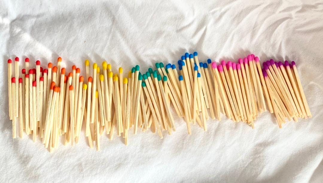 Coloured Matches - Etsy UK