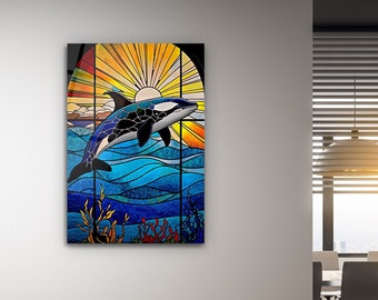 Stained Glass Wall Painting Art Sea Life , Stained Glass Window Wall ...