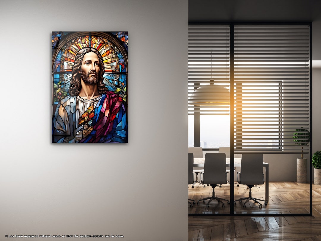 Jesus Glass Wall Art-stained Window Glass-religious Art Decor Jesus ...
