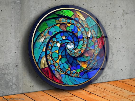 Fractal Wall Art stained Glass Wall Hangings stain Glass Wall Art colored Glass Art Deco rounded Glass Wall Art stained Window Glass Etsy Ireland