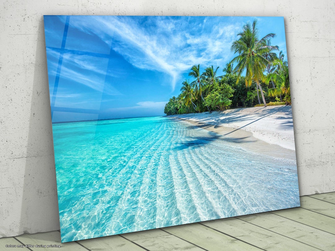Sea Glass Wall Art Ocean Glass Wall Art Tempered Large Glass Wall Art Housewarming T Sea