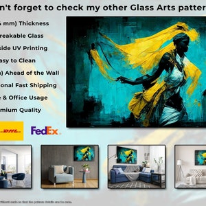 African Woman Glass Glass Art Ethnic Wall Decor With Abstract African ...