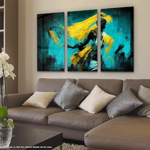 African Woman Glass Glass Art Ethnic Wall Decor With Abstract African ...