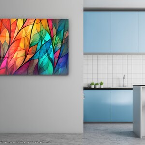 Multicolor Glass Art, Glass Poster, New Home Gift, Wall Hangings ...