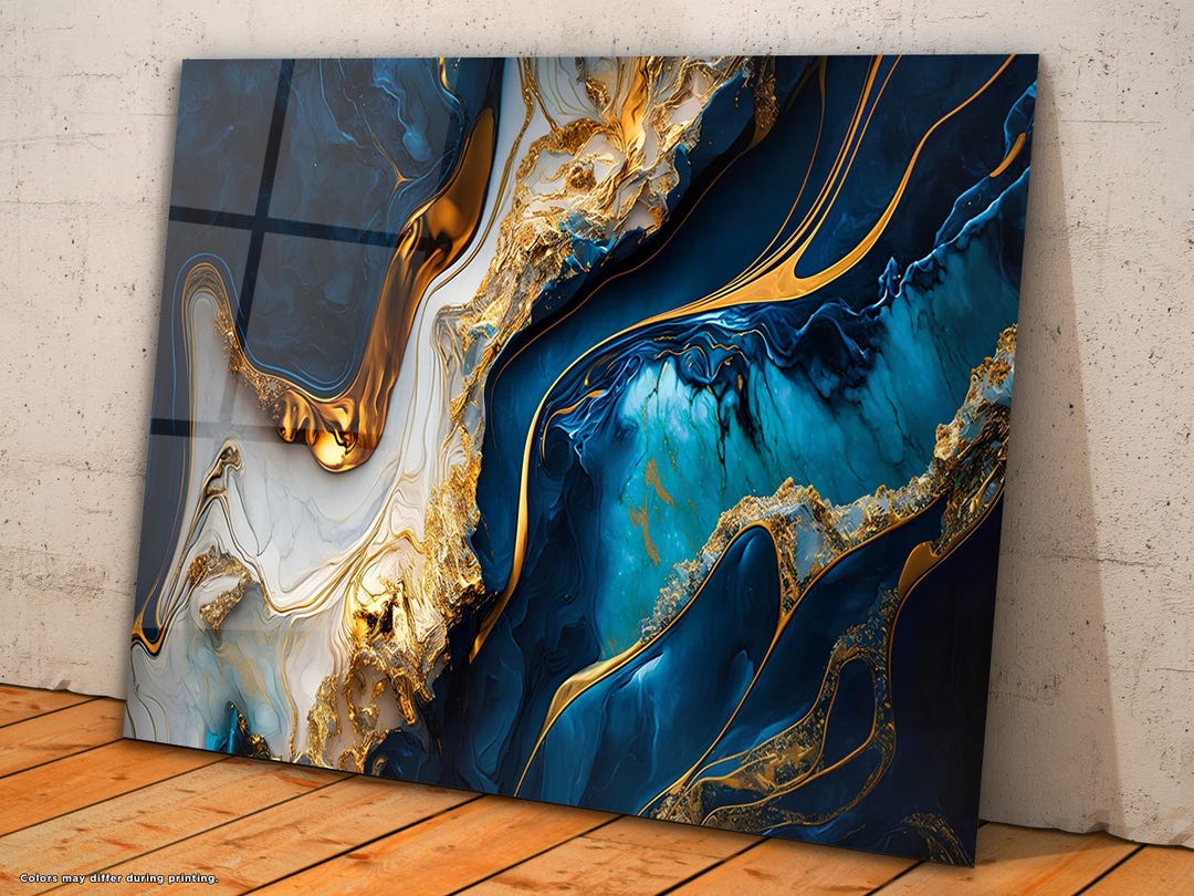 Marble Pattern Glass Art, Abstract Glass Art, Glass Poster, Housewarmir ...