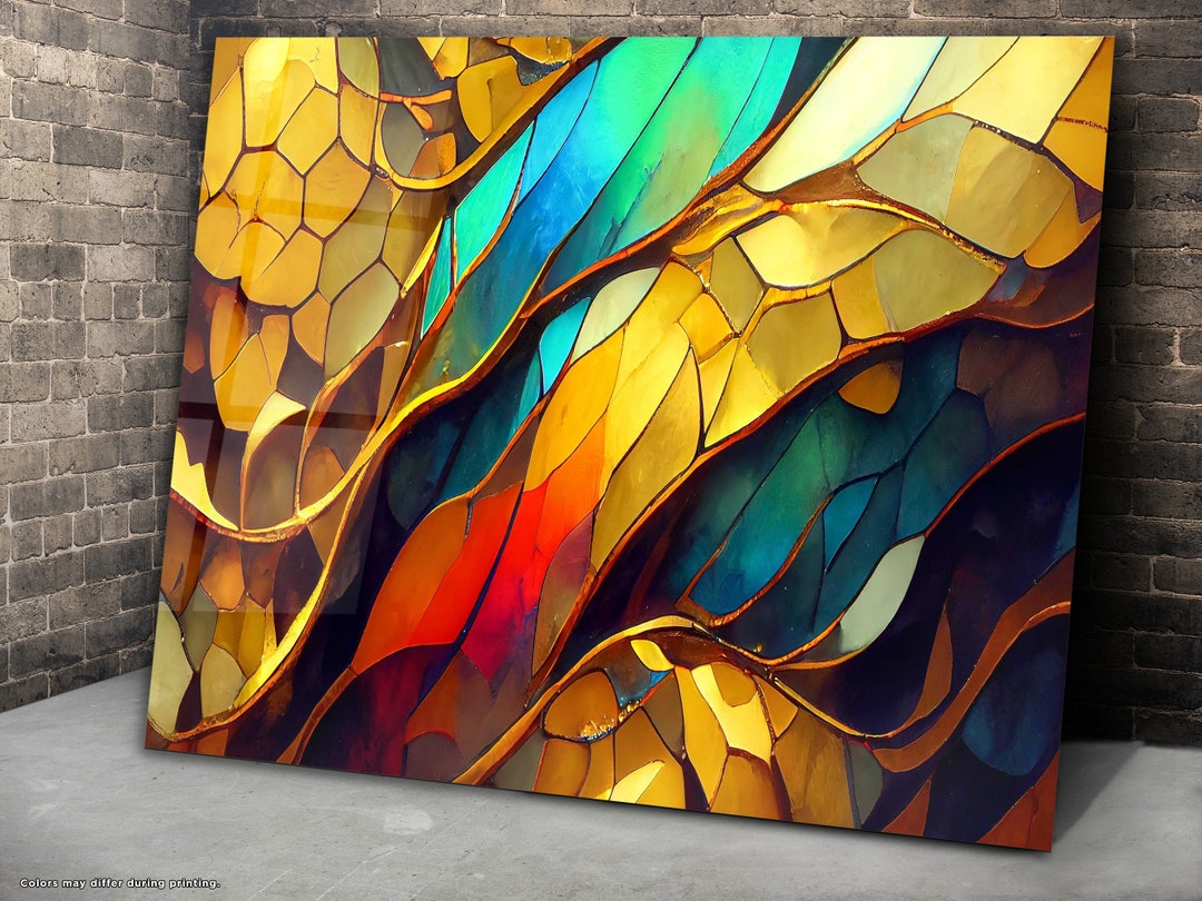 Glass Wall Art, Stained Glass Art, Abstract Wall Art, Mosaic Glass Wall ...