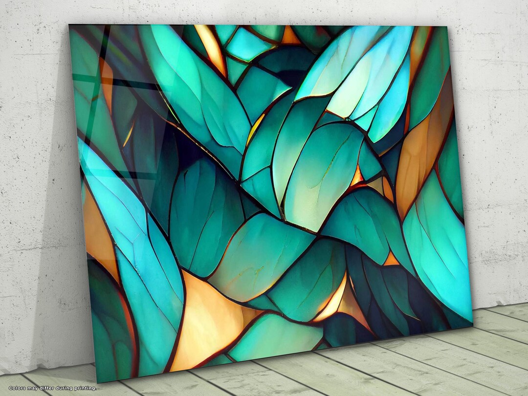 Large Glass Wall Art Tempered Glass Art Panoramic Wall Art Art Deco Panel Fractal Glass Art