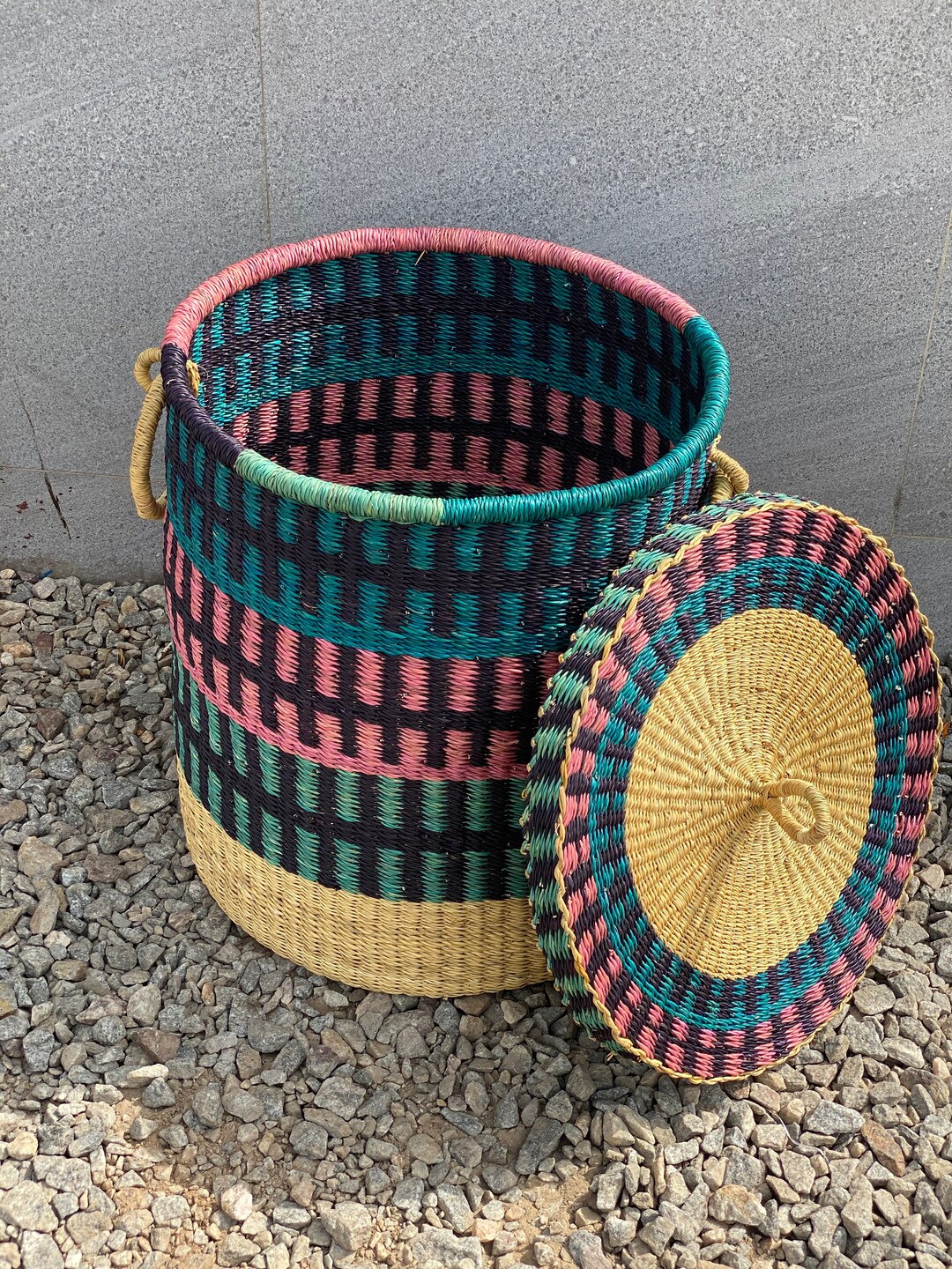 Woven Hamper, African Woven Basket, Laundry Basket, Storage Basket ...