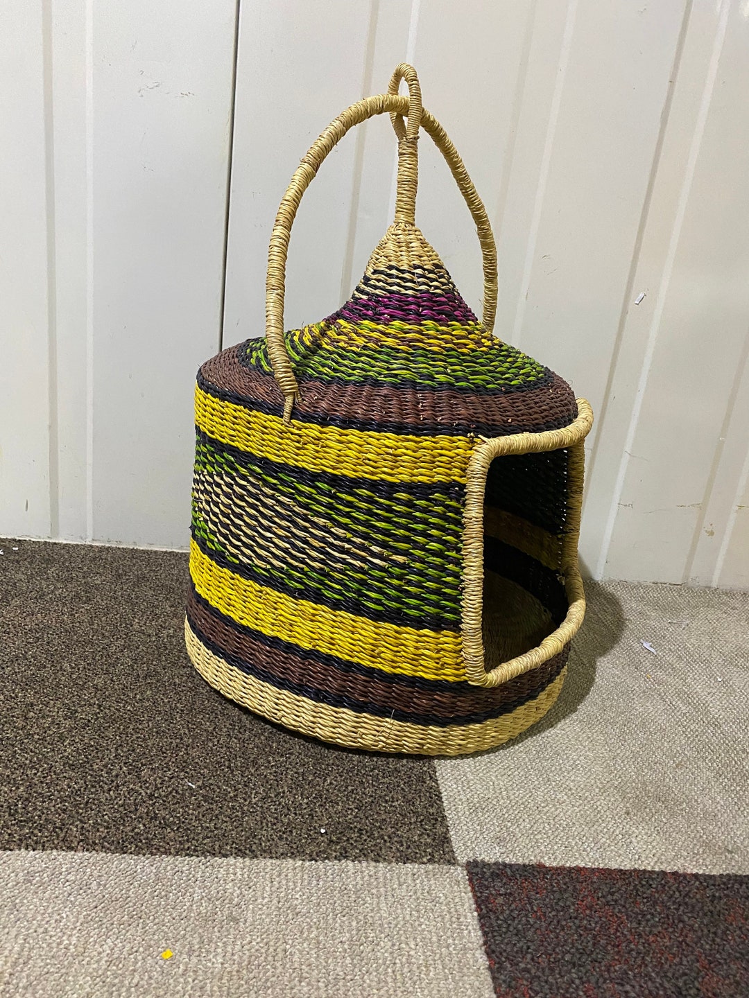 Cat Bed, Rattan Cat Furniture, African Kitty Bed, Woven Cat Basket - Etsy