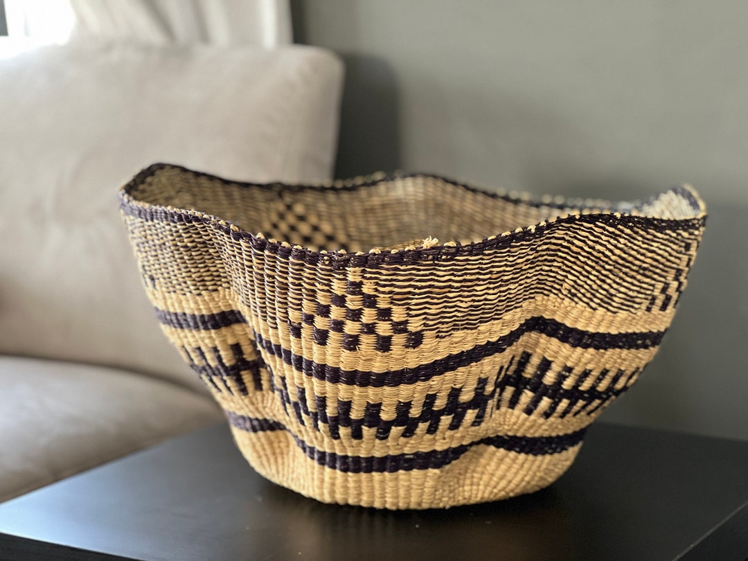 Wave Basket, African Basket, Fruits Basket, Bolga Basket, Natural Woven ...