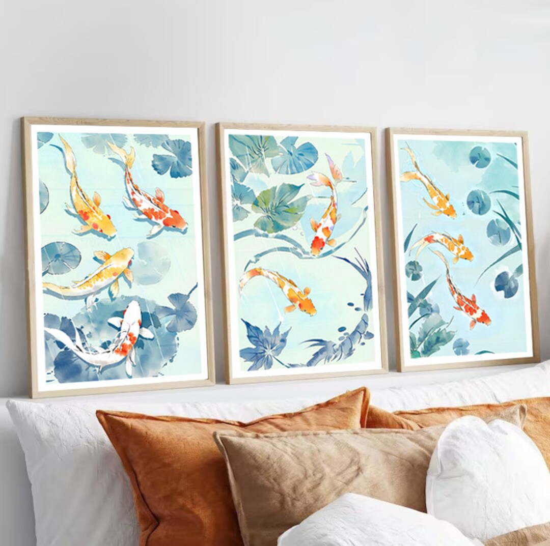 Koi Fish Print Instant Download Digital Koi Fish Painting - Etsy