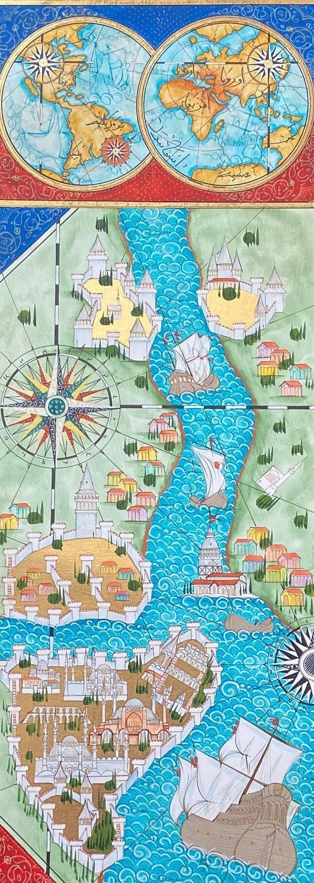 Handmade Ottoman Miniature Painting /map of İstanbul - Etsy