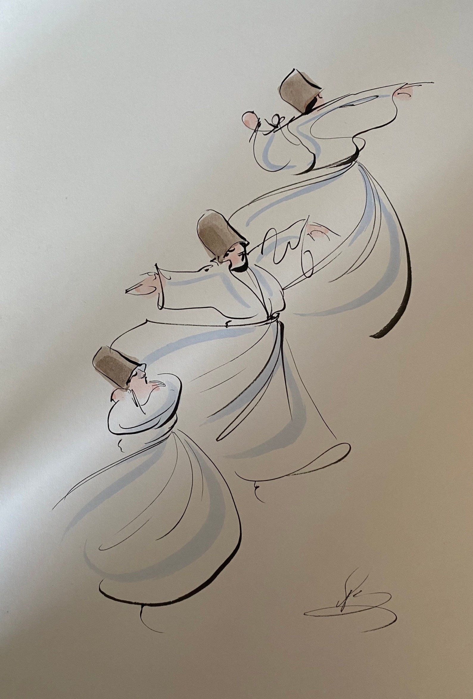 Handmade Whirling Dervish Art: Sufi Mystic Painting, Wall Decor - Etsy