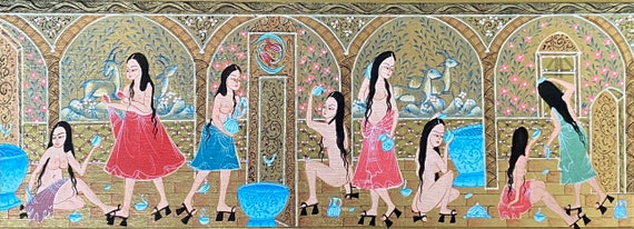 Handmade Ottoman Miniature Painting /A Scene From Traditional - Etsy