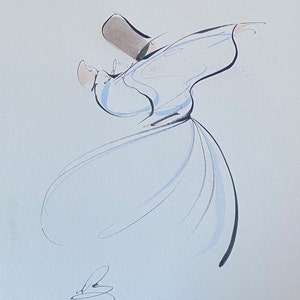 Handmade Whirling Dervish Art: Sufi Mystic Painting, Wall Decor - Etsy