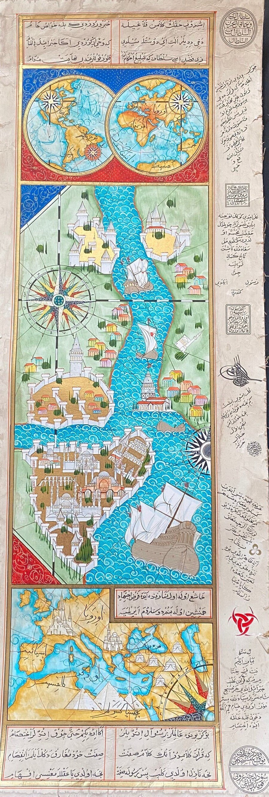 Handmade Ottoman Miniature Painting /map of İstanbul - Etsy