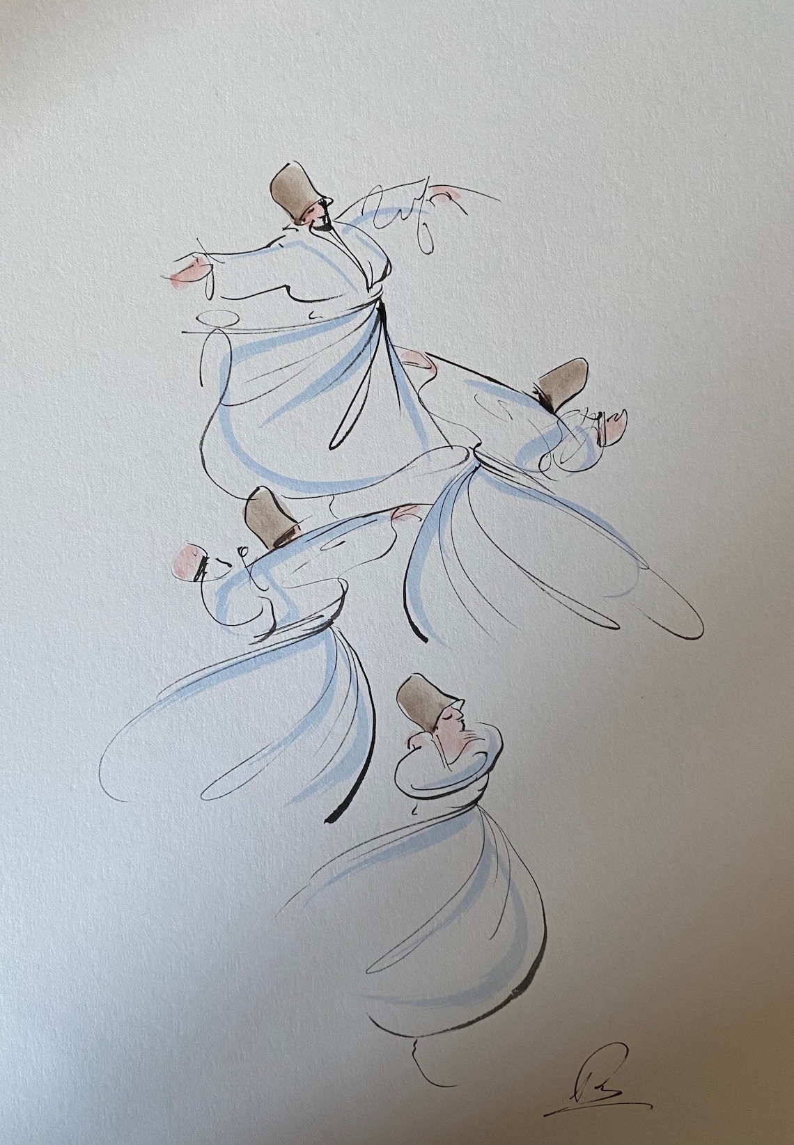 Handmade Whirling Dervish Art: Sufi Mystic Painting, Wall Decor - Etsy