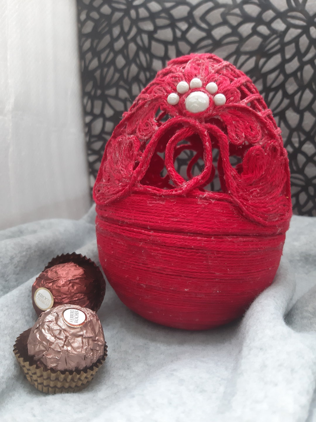 Red Macrame Easter Egg - Etsy