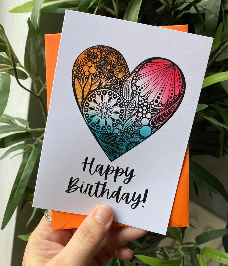 Zentangle Inspired - Birthday Card - Etsy UK