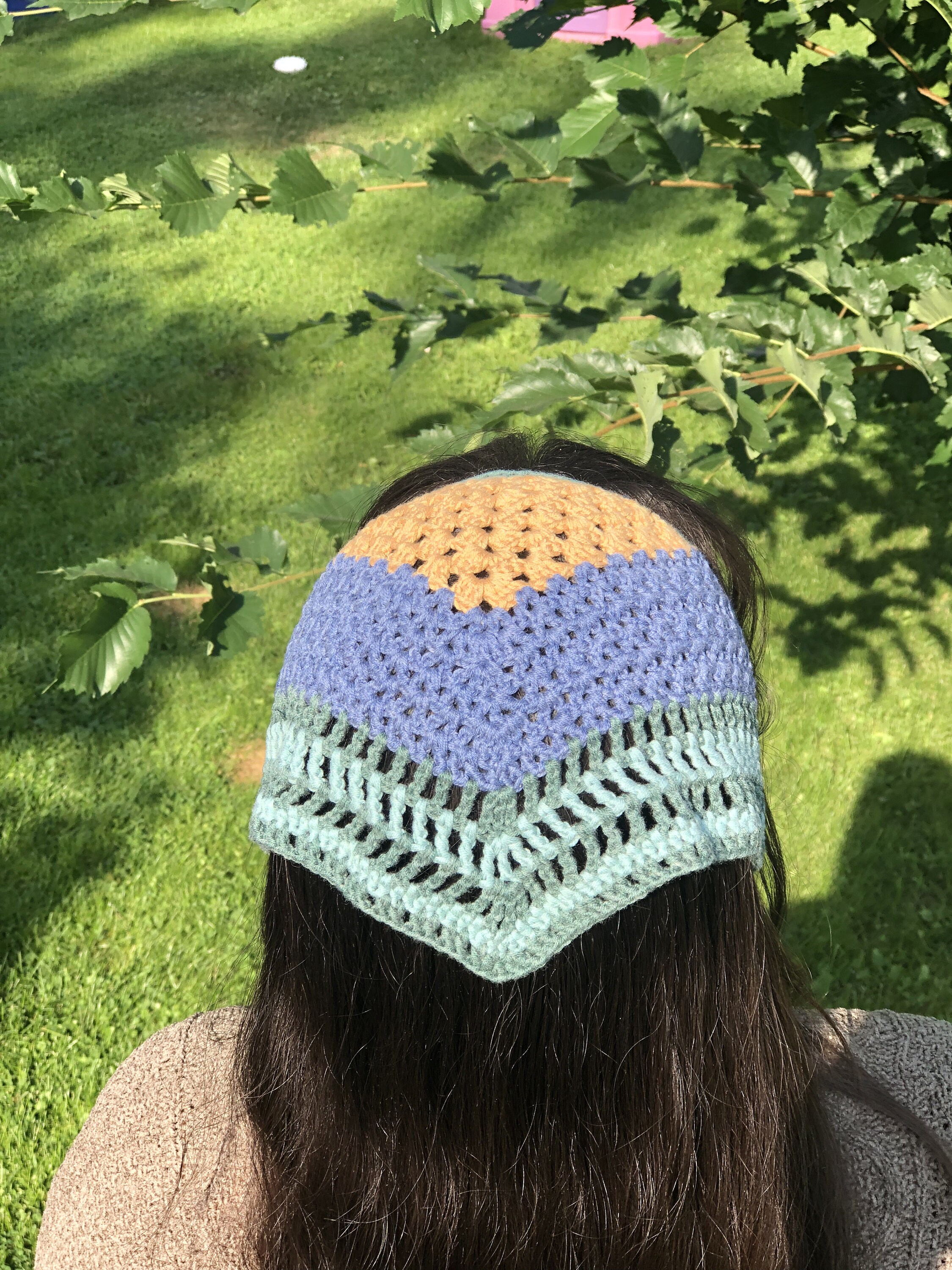 Handmade Crochet Cottagecore Sunset Bandana Accessory - Etsy