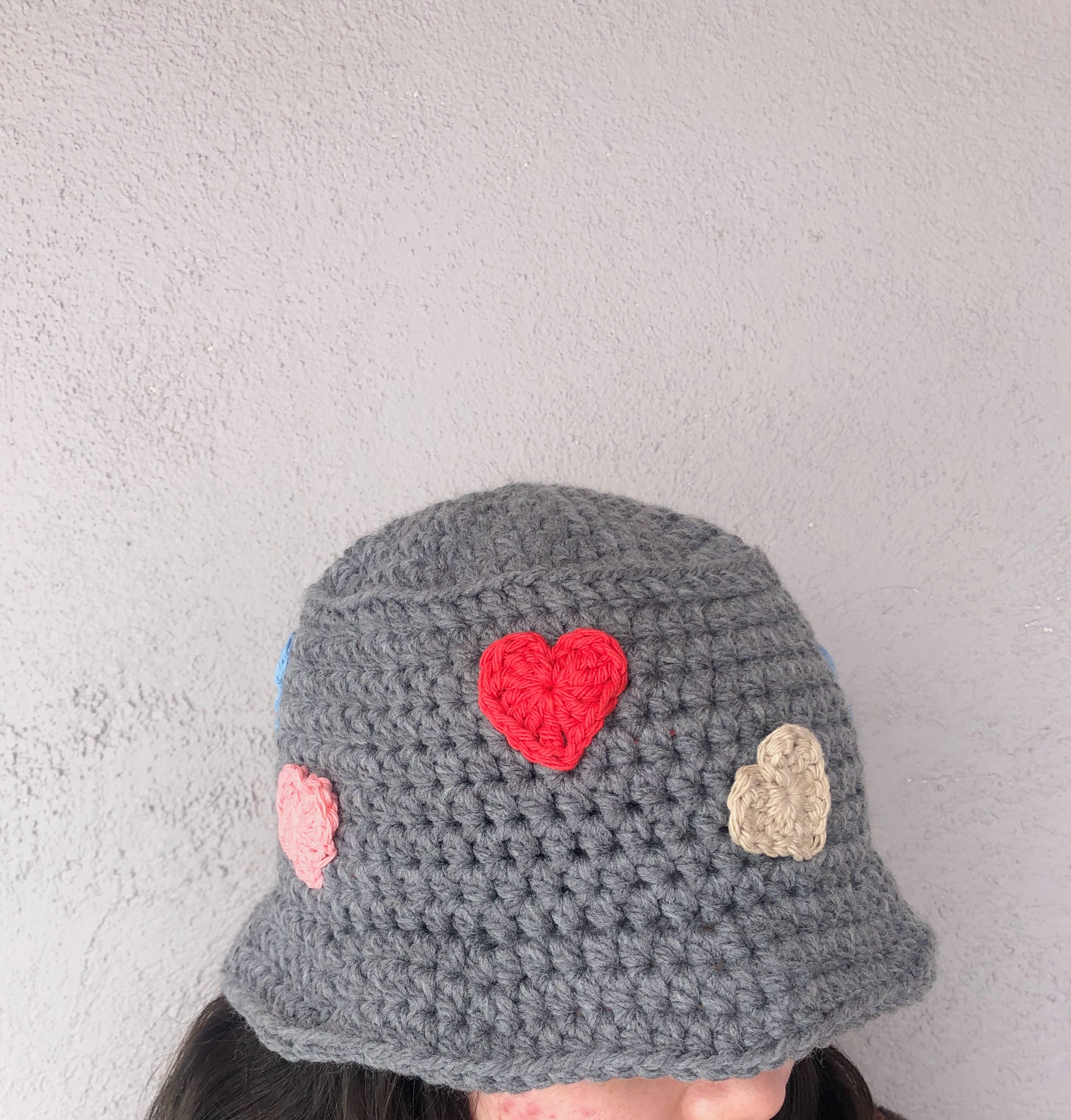 Handmade Crochet Cute Heart Bucket Hat | Cute Gift | Valentine's Gift ...