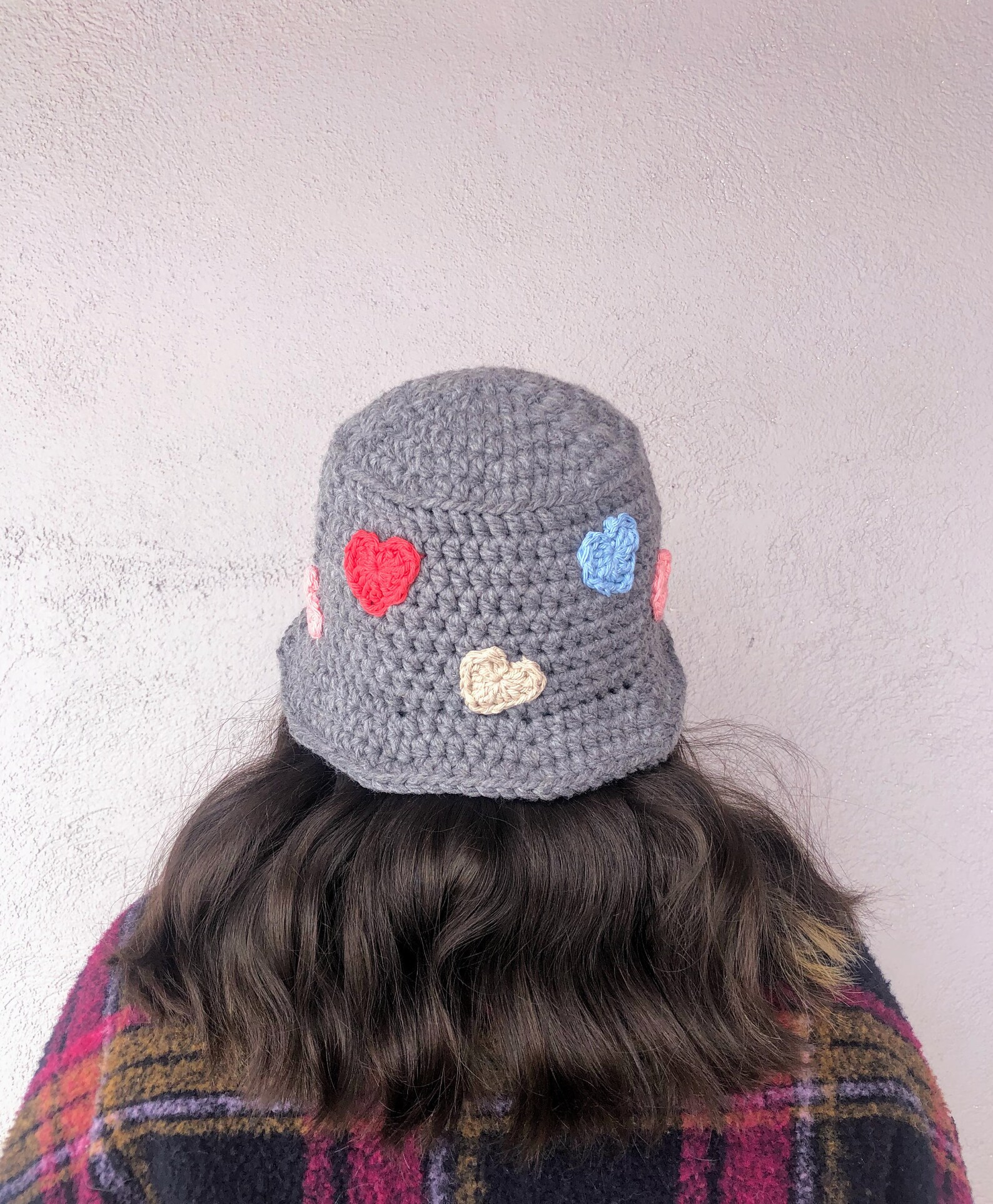 Handmade Crochet Cute Heart Bucket Hat | Cute Gift | Valentine's Gift ...