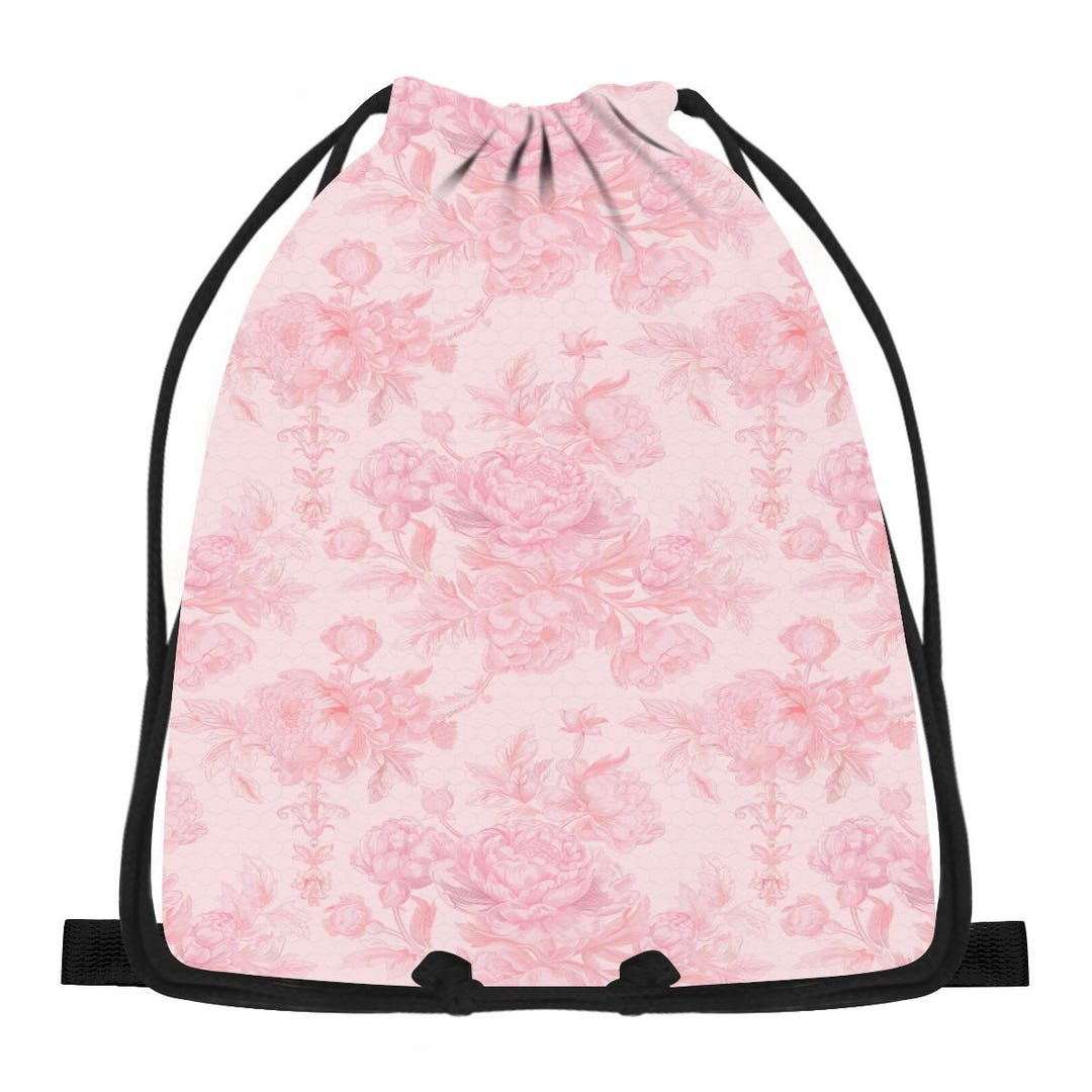Pink Floral Drawstring Bag, Vintage Style Travel Laundry Sack - Etsy