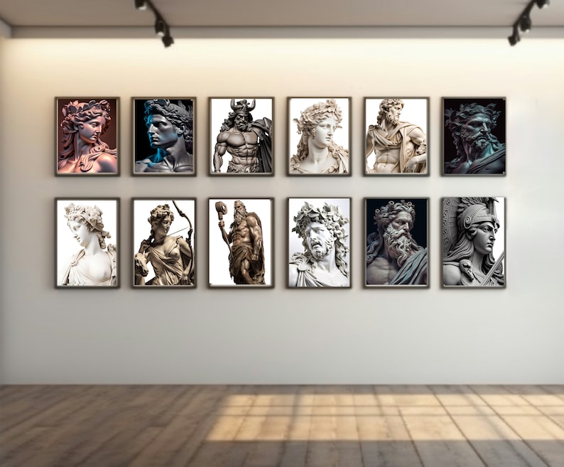Gallery Wall 24 Images 12 Greek Gods Pantheon Olympians Mythology ...