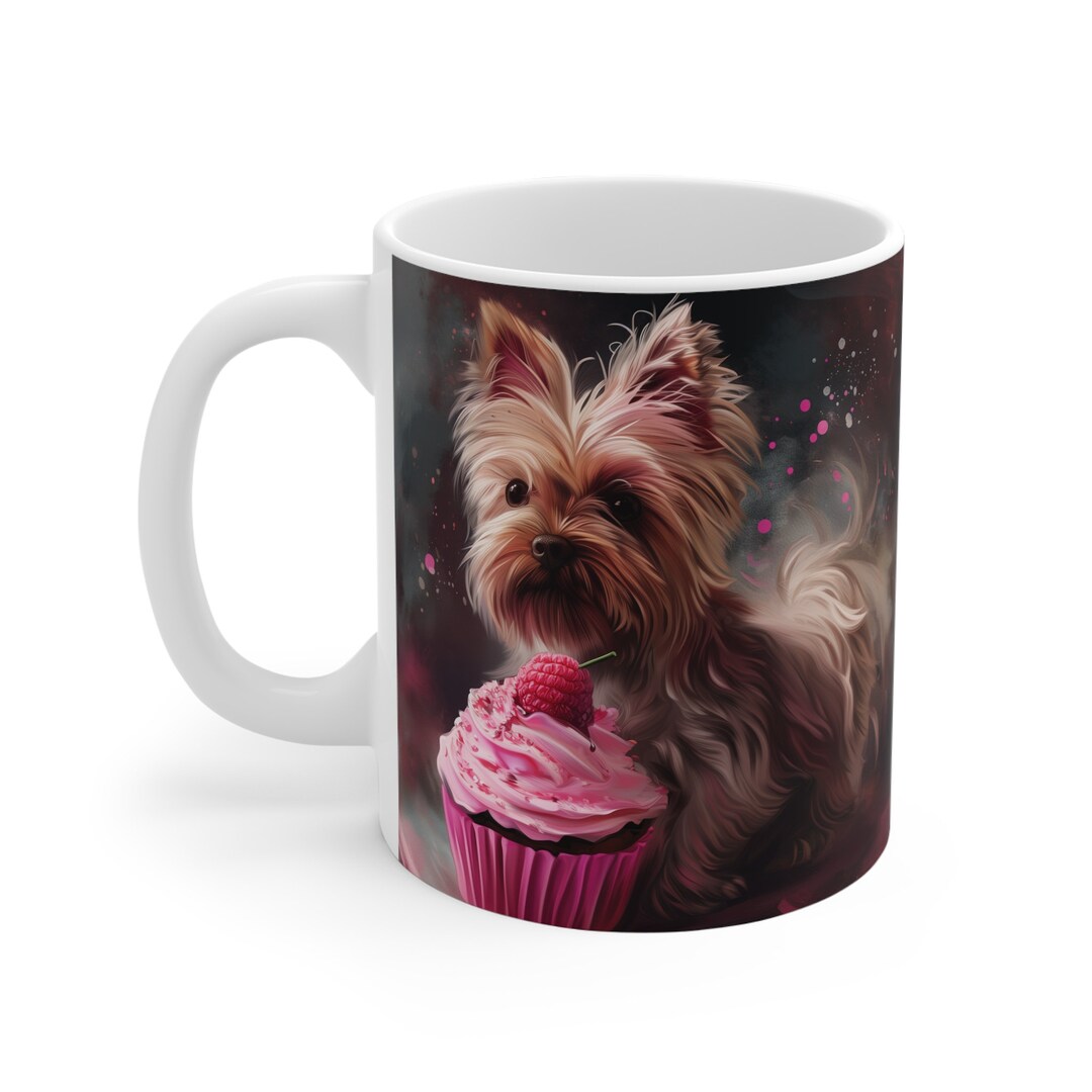 Gigi Yorkie With Cupcake Ceramic Mugs 11oz, Ship to Canada Original ...