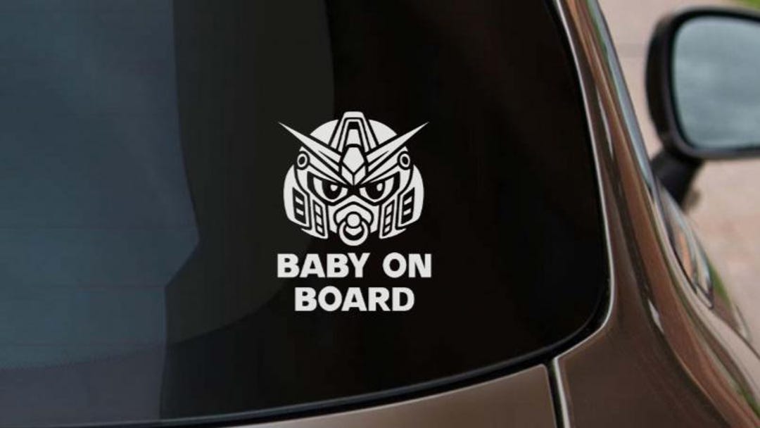 Baby on Board Cute Chibi Mecha Decal Sticker Car Gundam Zaku Gunpla ...