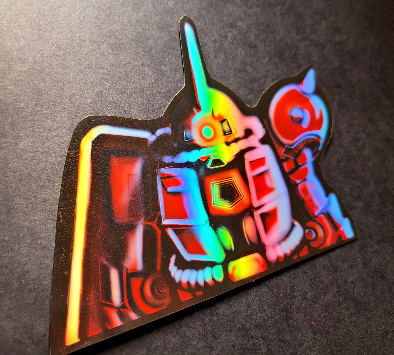 Char's Zaku II Gundam Holographic Sticker Peeker Fanart Anime - Etsy
