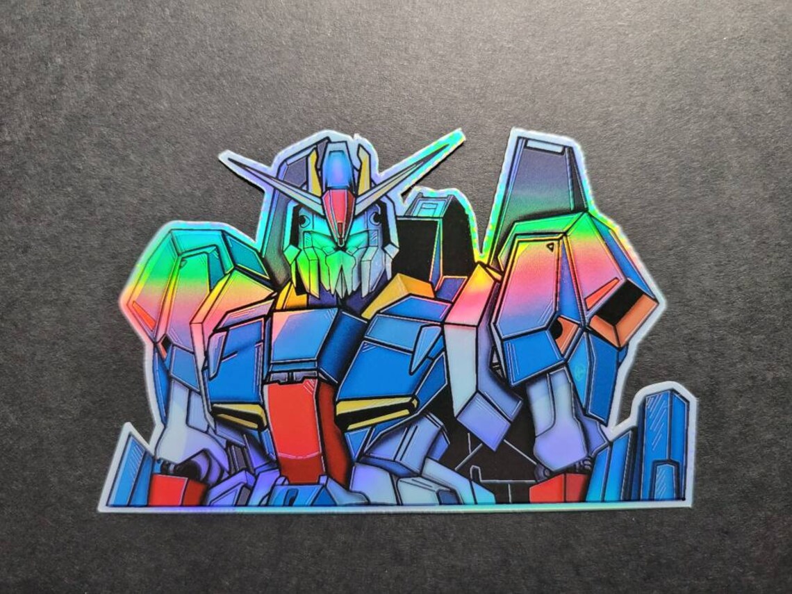 Zeta Gundam Fanart Holographic Gunpla Mobile Suit Sticker - Etsy
