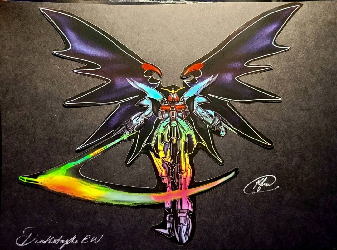 Gundam Deathscythe EW Holographic Sticker Fanart Artwork - Etsy