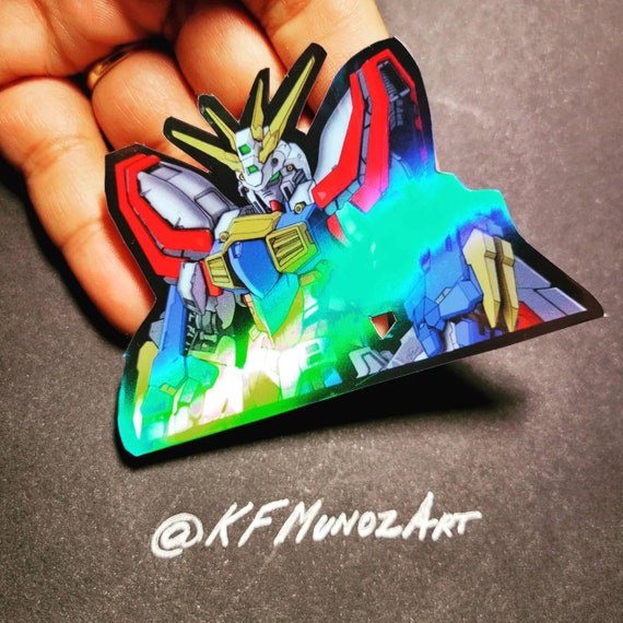 God Gundam Mobile Suit Holographic Sticker Peeker Fanart - Etsy