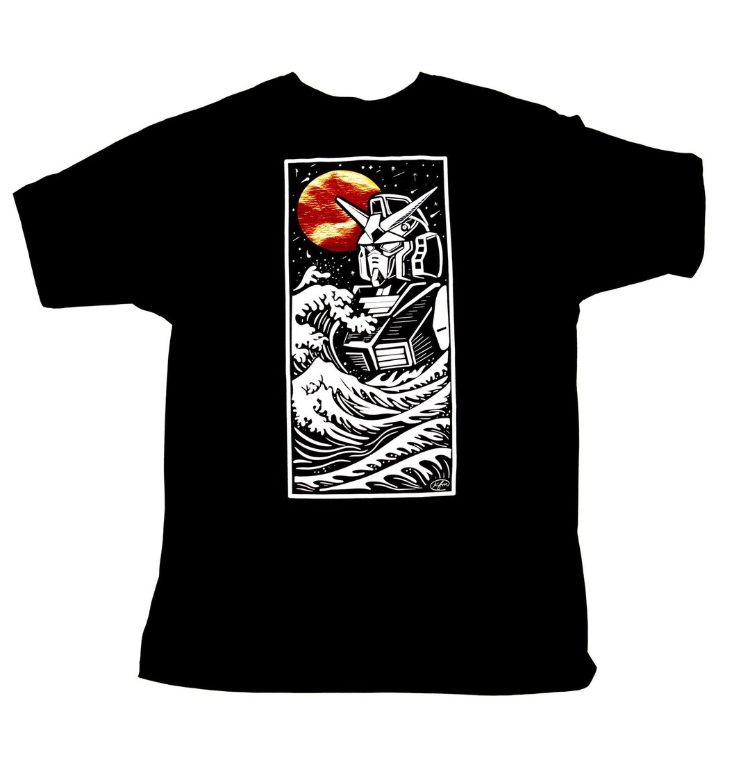 Gundam Tshirt Fanart Cool Screenprint Holographic Mecha Clothing ...