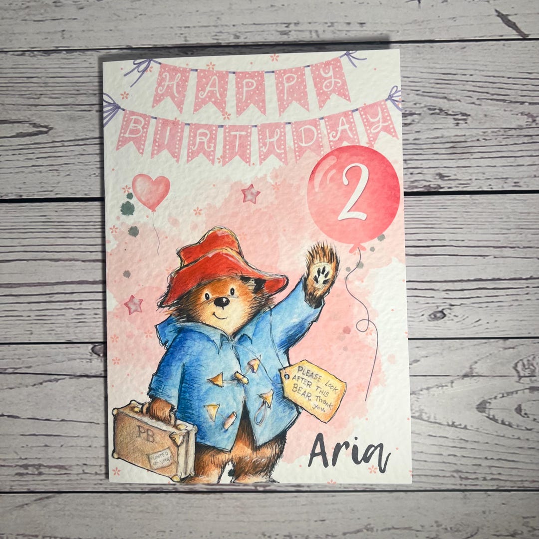 Personalised Birthday Card Paddington Bear - Etsy UK
