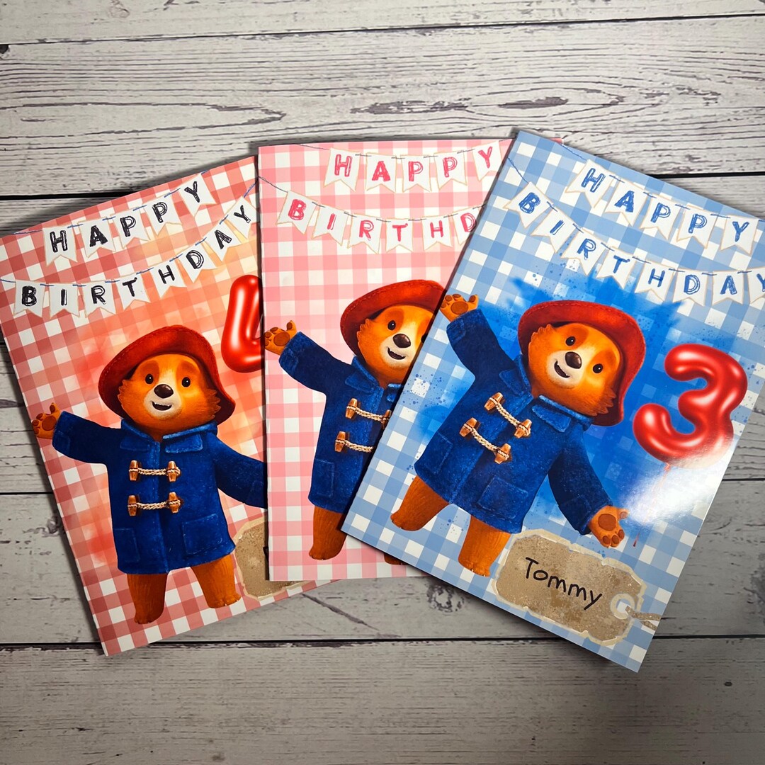 Personalised Birthday Card Paddington Bear - Etsy