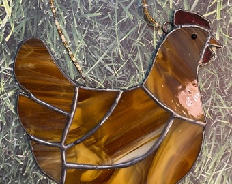 Eye Catching Stained Glass Chicken Sun Catcher - Etsy