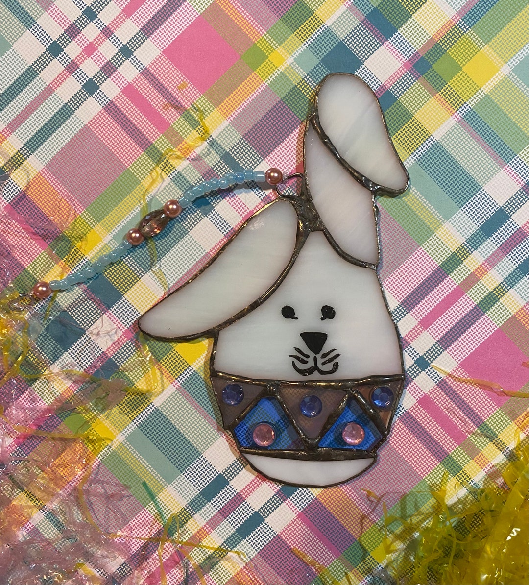 Stained Glass Easter Bunny Egg Sun Catcher - Etsy