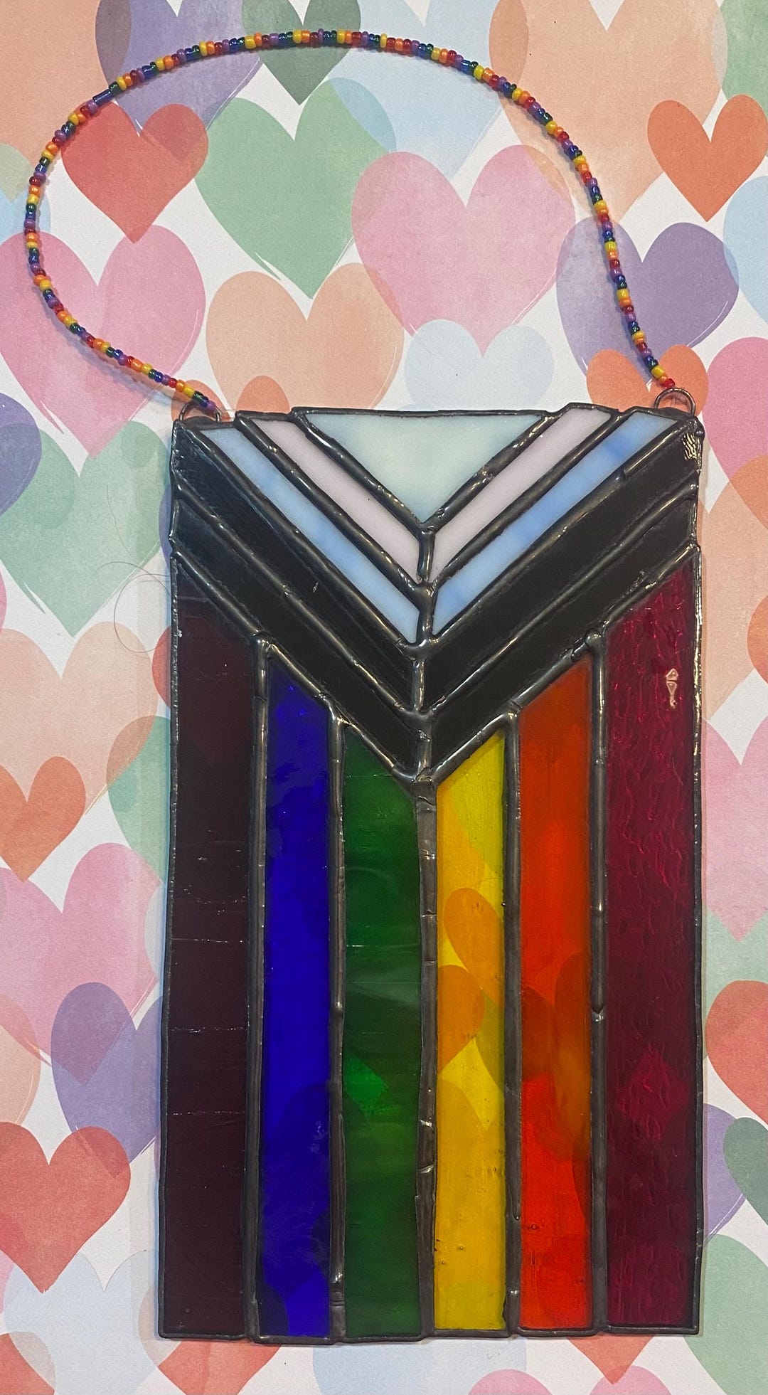 Progress Pride Stained Glass Sun Catcher - Etsy
