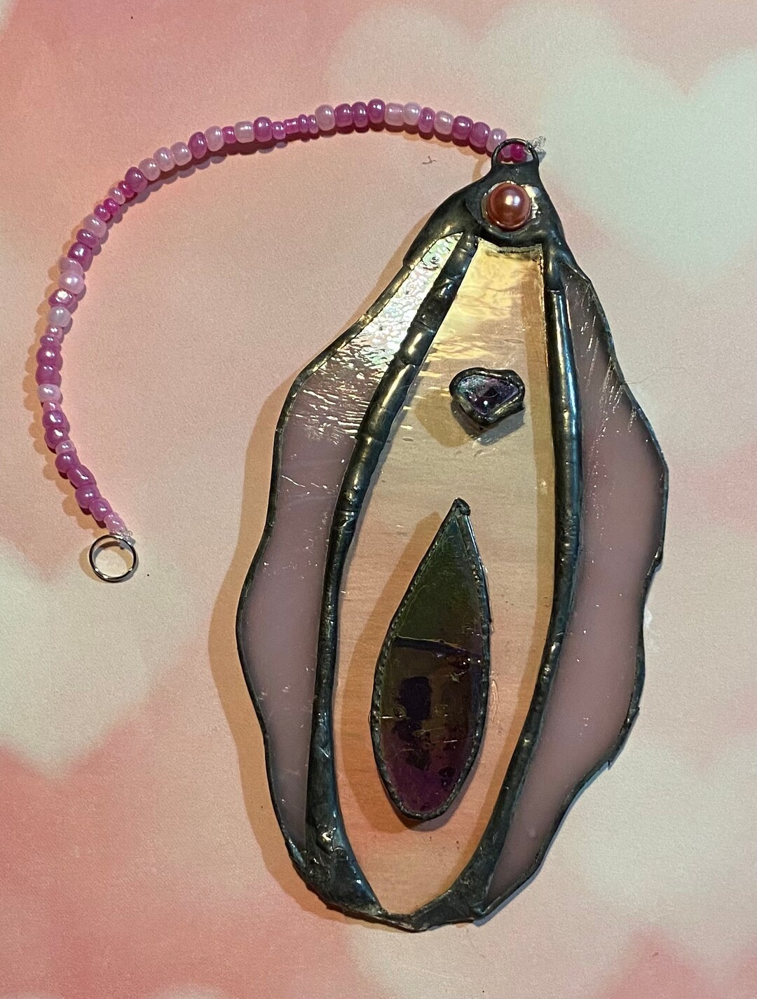 Vulva Pink Stained Glass Sun Catcher Yoni Etsy