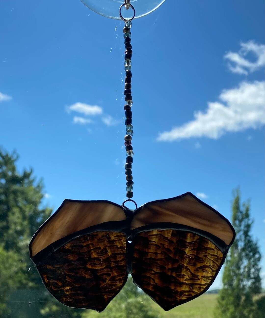 Double Acorn Nut Stained Glass Sun Catcher - Etsy