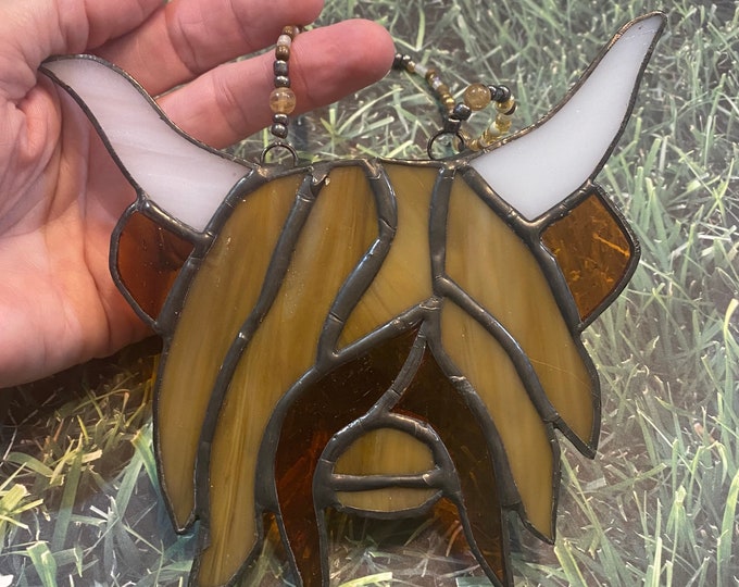 Highland Cow Stained Glass Sun Catcher - Etsy