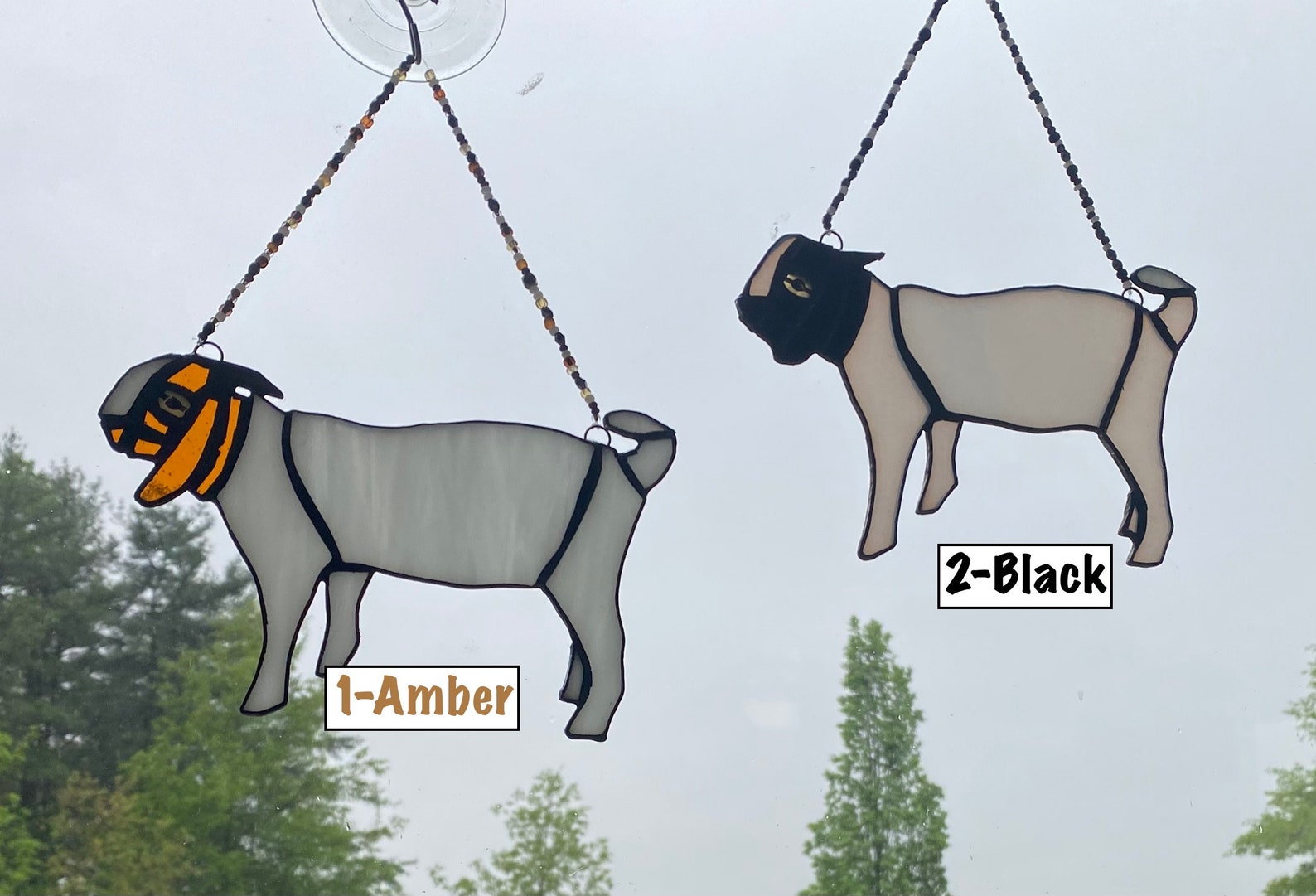 Goat Stained Glass Sun Catcher - Etsy