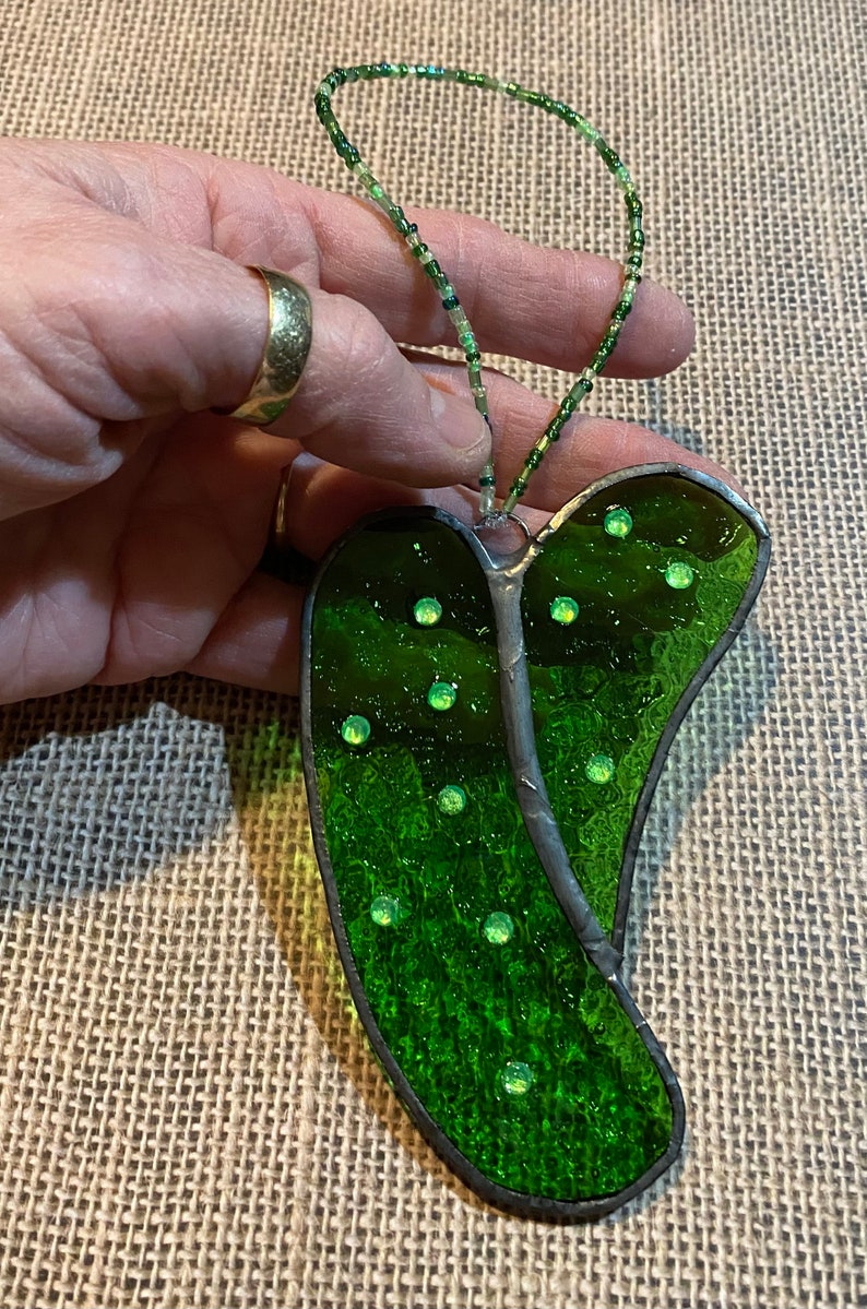 Stained Glass Green Pickle Sun Catcher - Etsy