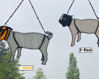 Stained Glass Window Frame Peeking Nigerian Dwarf Goat - Etsy