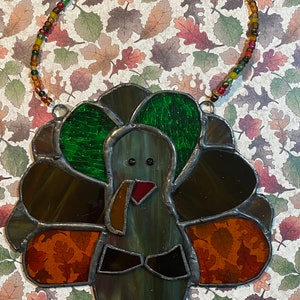 Turkey Stained Glass Sun Catcher, Thanksgiving Turkey - Etsy