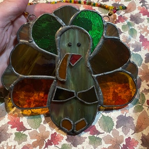 Turkey Stained Glass Sun Catcher, Thanksgiving Turkey - Etsy