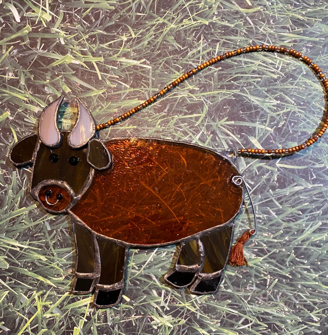 Bull Bovine Bos Taurus Stained Glass Sun Catcher - Etsy